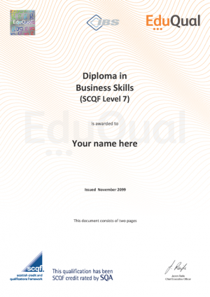 Diploma in Business Skills (SCQF Level 7) - EduQual