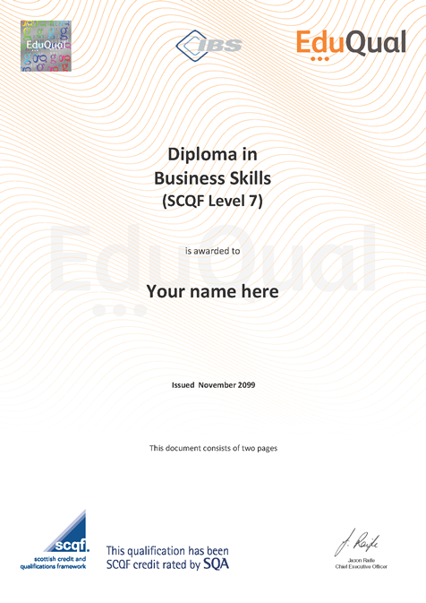 Diploma in Business Skills (SCQF Level 7) - EduQual